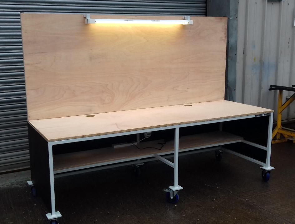 Mobile Workstation With Light Fitting - Acres Engineering