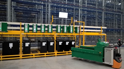 Battery Changing Tugger Machine 1250 x 650 Dual Height - Acres Engineering